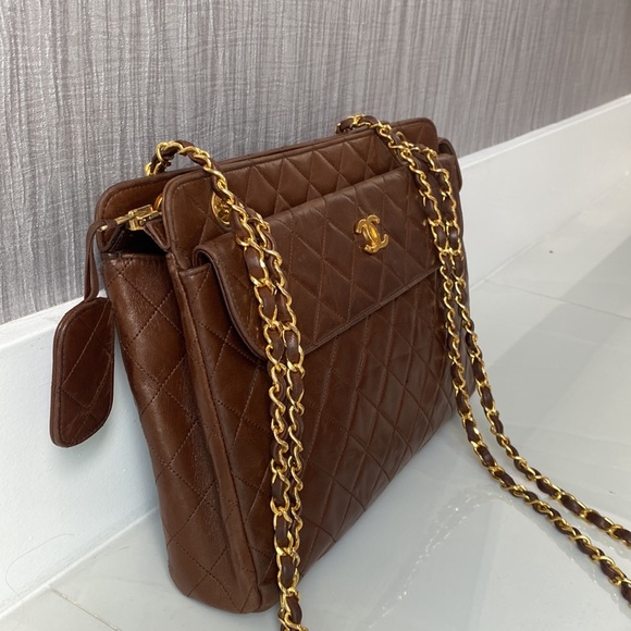 CHANEL | Bags | Chanel Brown Leather Bag | Poshmark